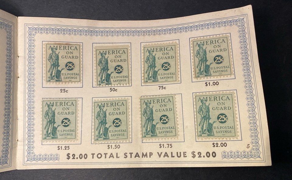 US Postal Savings Plan Defense Savings Bonds with one .25 affixed ...