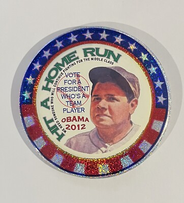 2012 Barack Obama Babe Ruth Pin Campaign Button Political Pinback ...