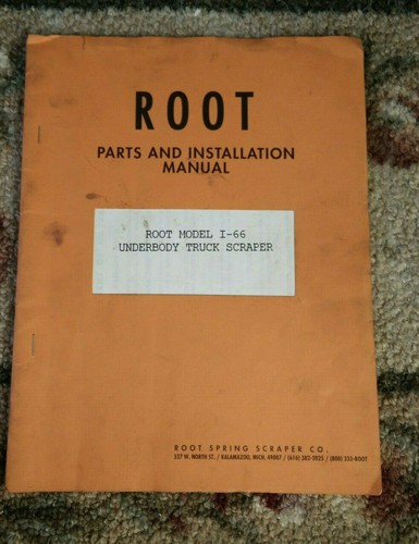 Root I-66 underbody truck scraper parts installation manual plow spring ...