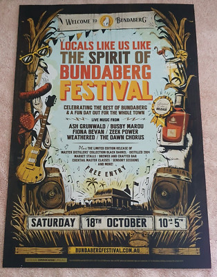 2014 BUNDABERG RUM MASTERS DISTILLERS BLACK BARREL BOTTLE LAUNCH POSTER ...