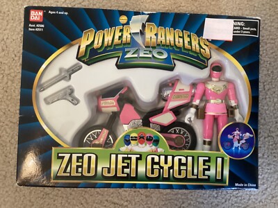1996 Bandai Power Rangers Zeo Pink Jet Cycle with Original Box New ...