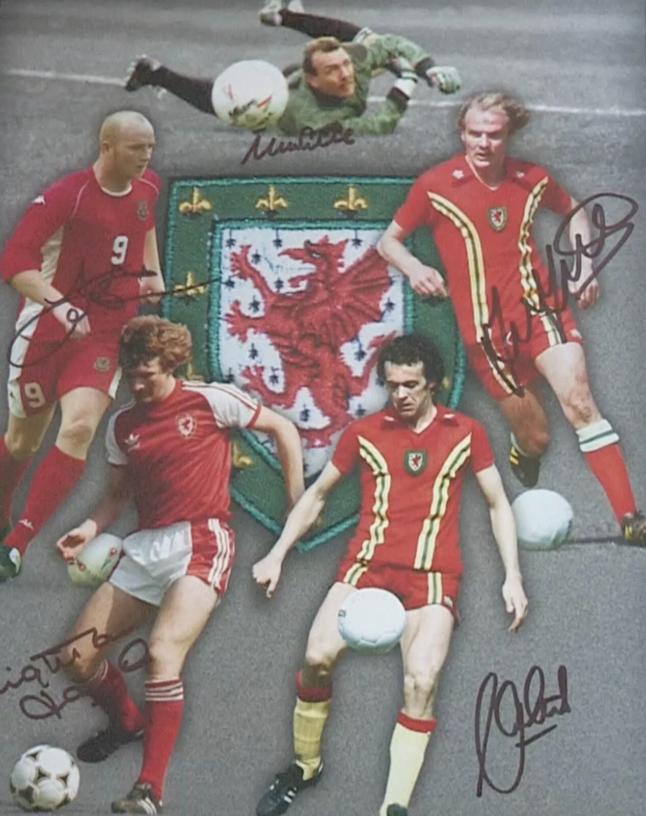 WALES SIGNED 8 X 12 INCH PHOTOS X 2 *SPECIAL PROMOTION* (7 SIGNATURES ...