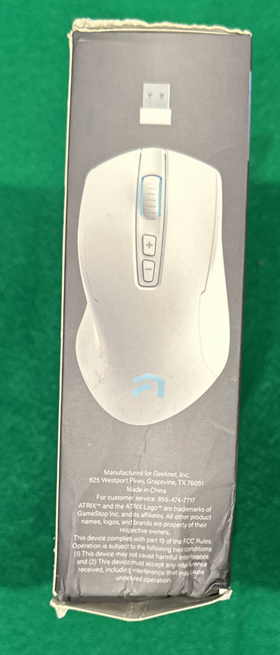 Atrix Wireless Gaming Mouse 2.4G Dual Mode White PC/MAC for sale online ...