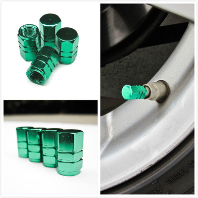 4x green aluminum wheel rim tire stem air valve cap cover all car ...