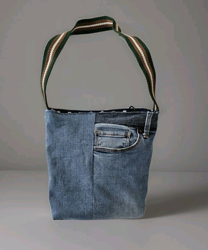 Unique Jeans Zip Bag Denim Shoulder Purse With Mini Keychain Coin Purse ...