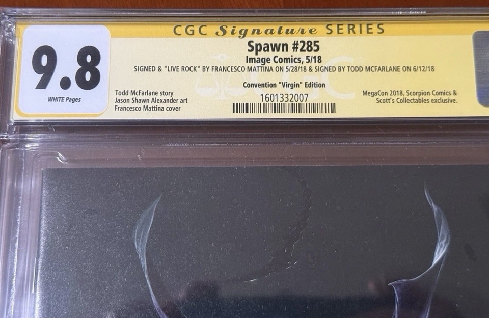 Spawn 285 CGC SS 9.8 MegaCon Virgin 1 of 666 Signed Todd McFarlane ...