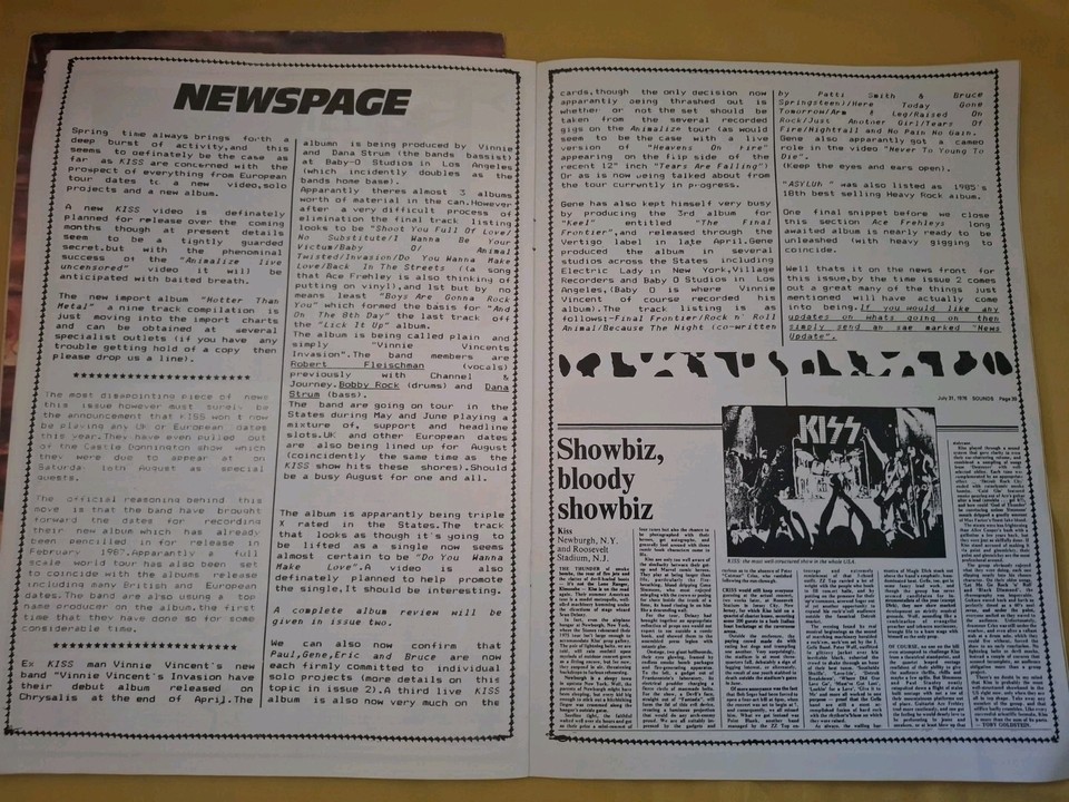 KISS International Magazine Issue 1 & Kerrang Stikka Book - Vintage ...