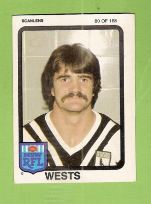 1981 WESTERN SUBURBS MAGPIES SCANLENS RUGBY LEAGUE CARD #80 JOHN RIBOT ...