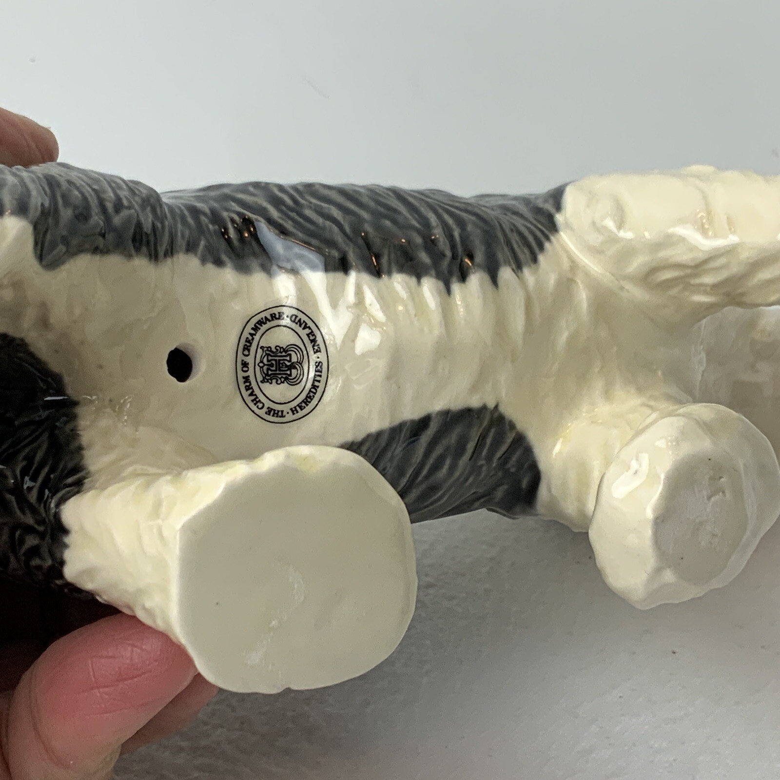 The Charm Of Creamware Heredities England Stamped Sheep Dog Ceramic ...