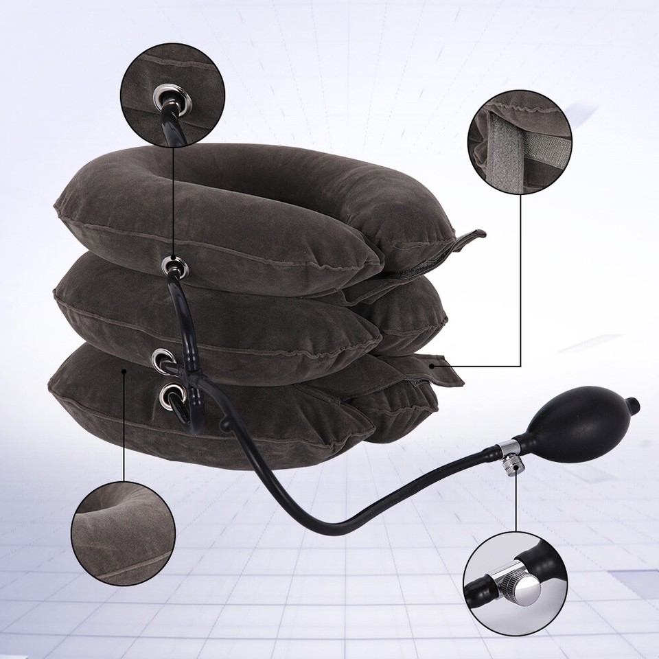 Inflatable Air Cervical Neck Traction Collar Neck Stretch Brace Support ...
