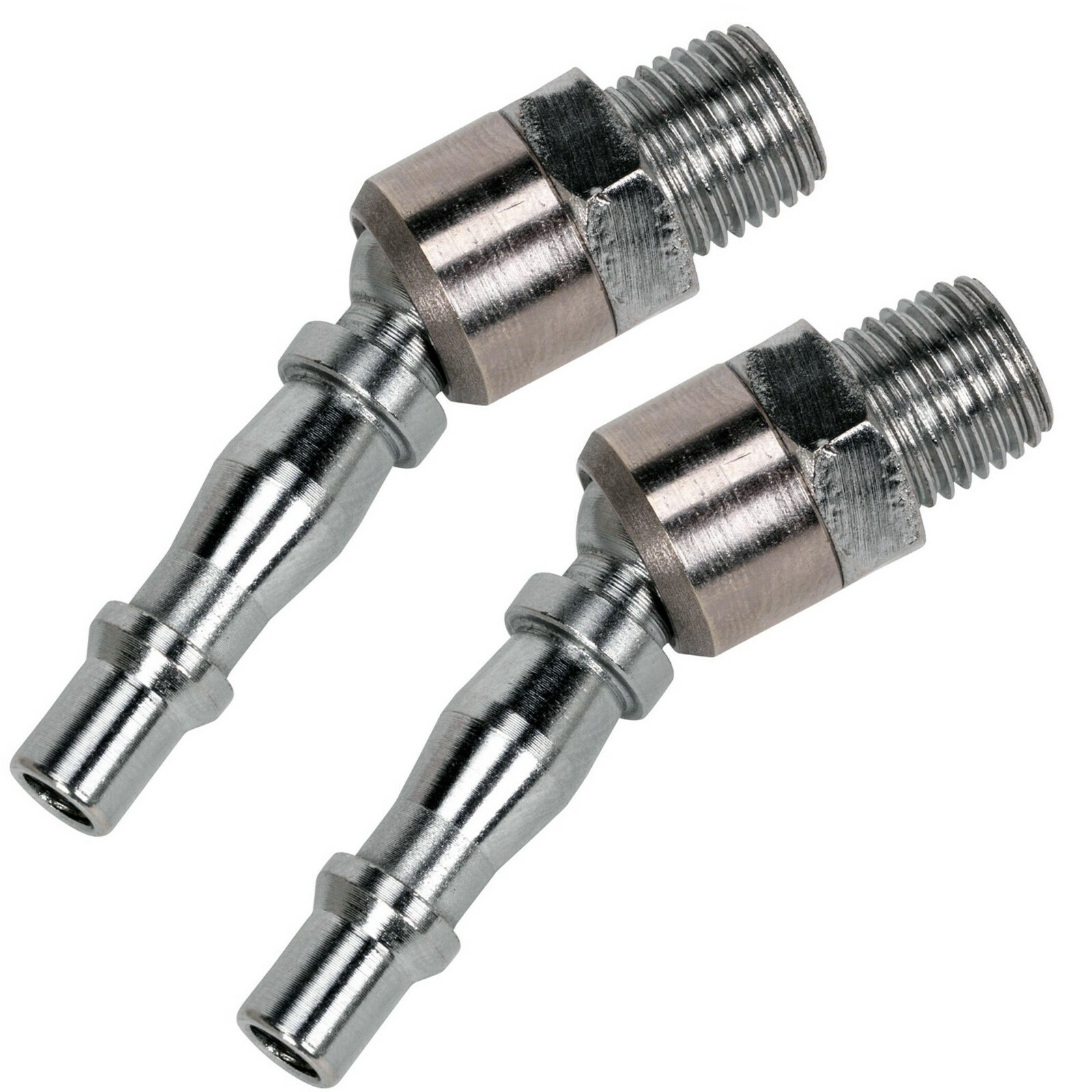 2 x MALE SWIVEL AIR LINE END CONNECTORS 1/4" BSPT Compressed Air Tool ...