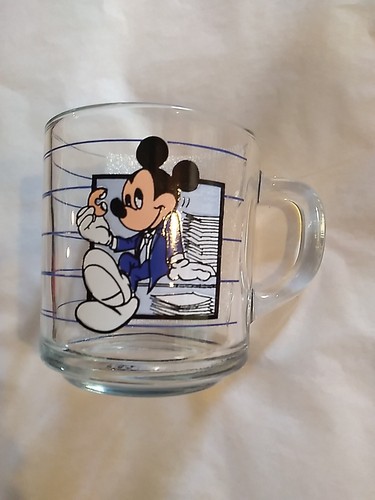 Mickey Mouse Drinking Glass Break Time Mug disney | eBay