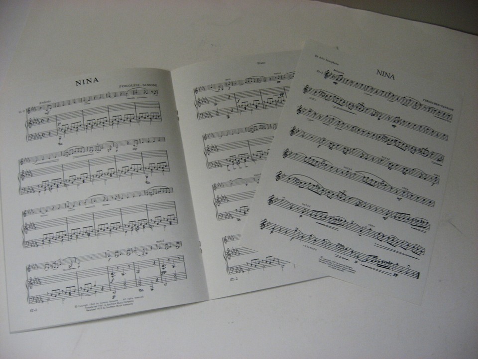 Giovanni Pergolesi Nina E Flat Alto Saxophone & Piano Sheet Music ...