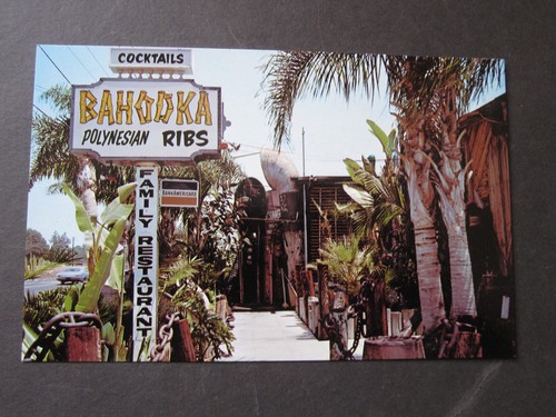 vTg 1970 Bahooka Cocktails Ribs West Covina CA Polynesian Tiki theme ...