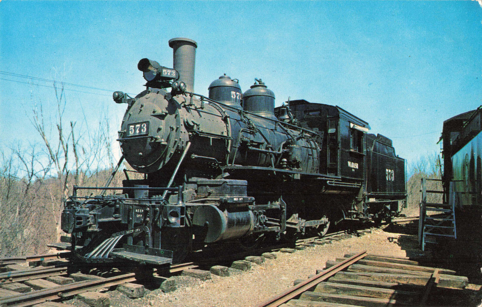 Postcard Mogul Steamer Wabash No 573 Rhode Island Locomotive Works 2-6 ...
