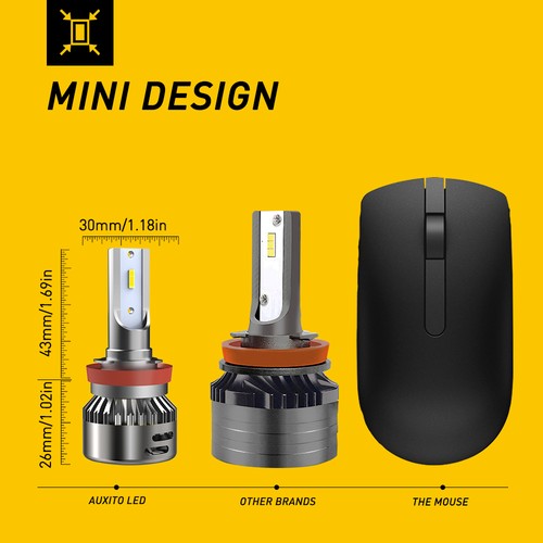 AUXITO LED Fog Light Bulb H8 H11 Fog Light Bulb White 6500K High Power ...