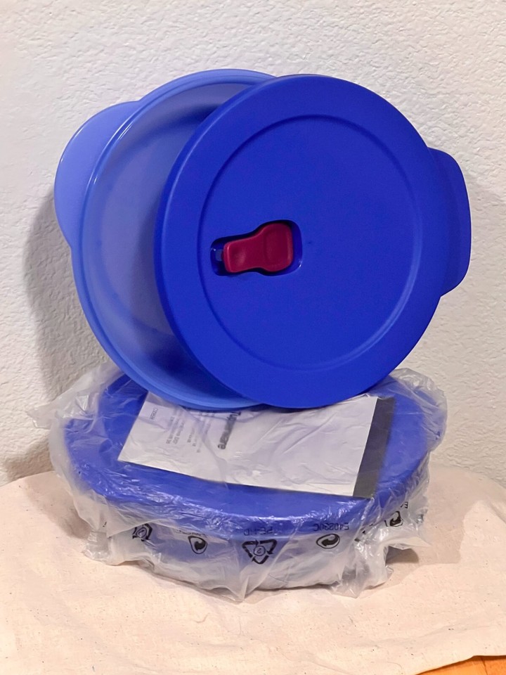 Tupperware Crystalwave Round Microwave Container Blue With Spout New | eBay