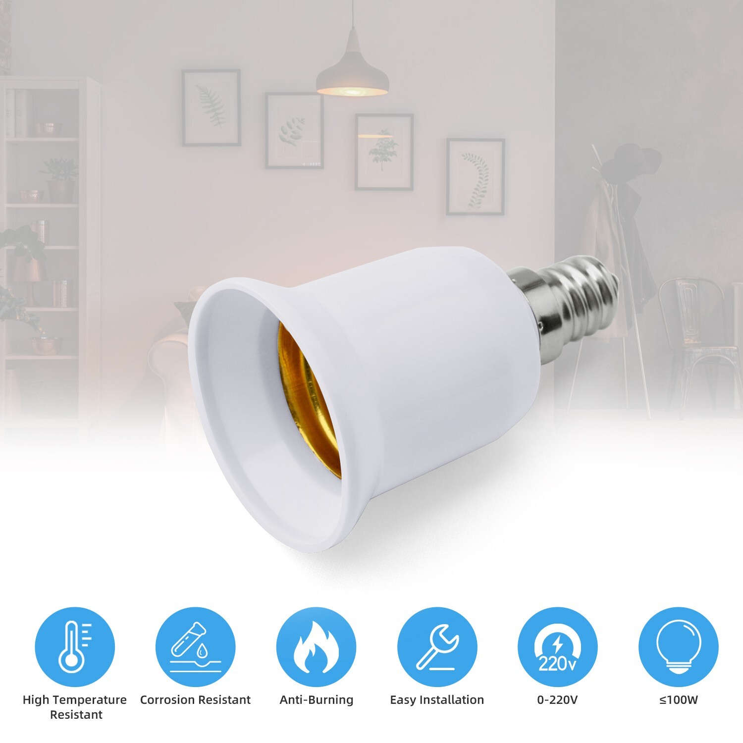 E12 to E26 E27 Adapter Light Bulb Socket Base Converter Light Socket ...