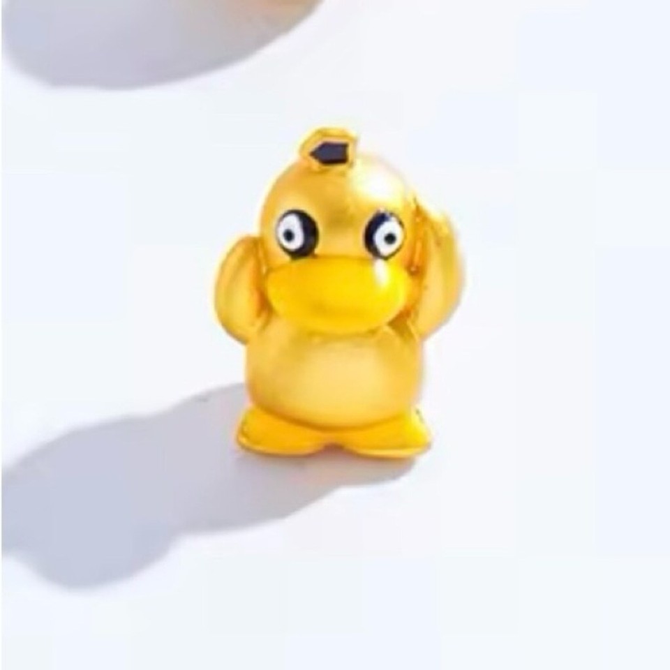 24K Gold Filled Pokemon Psyduck Charm Bead Pendant Anime Kawaii Pocket ...