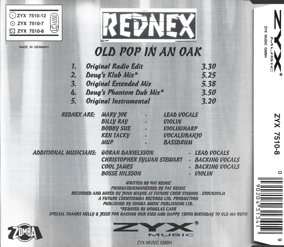 Old Pop In An Oak [Import Single] by Rednex (Cd) [5 Versions] | eBay