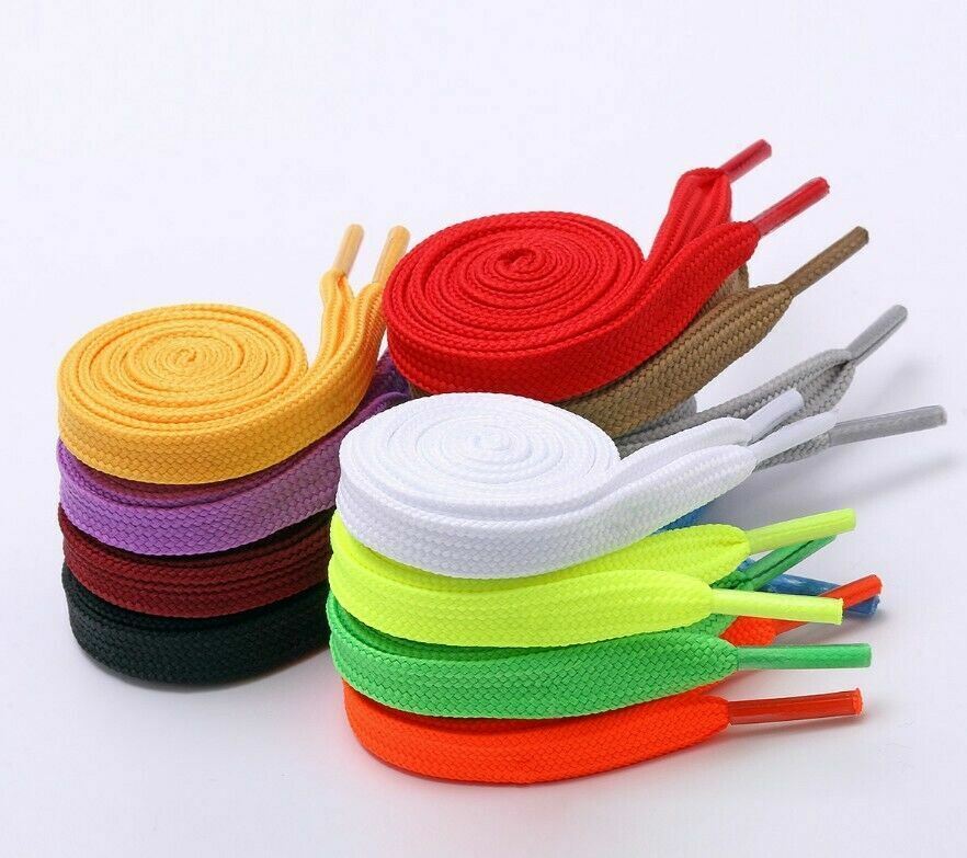 Colourful Shoelaces Colored Flat Bootlace Sneakers Runners Shoe Laces ...