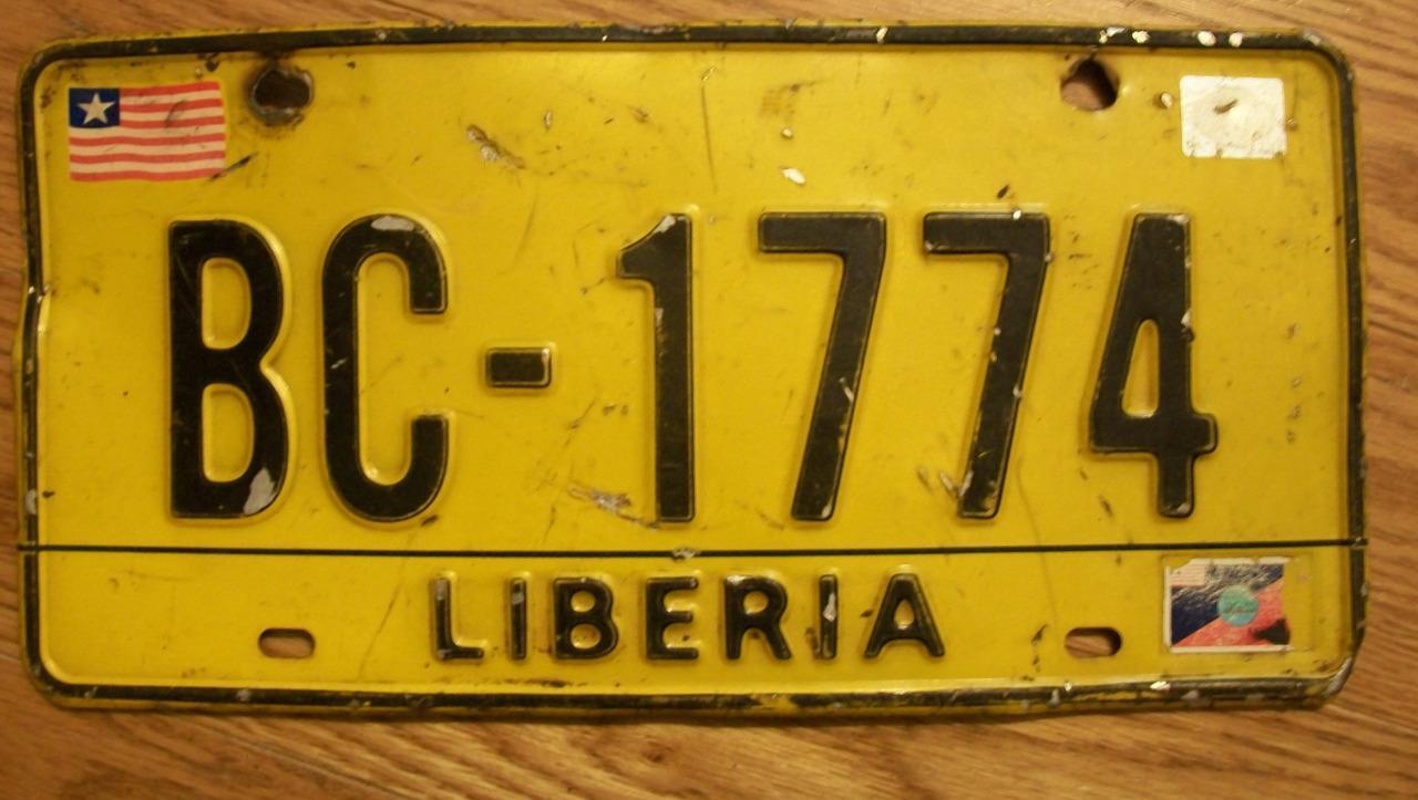 SINGLE LIBERIA, AFRICA LICENSE PLATE - BC-1774 | eBay