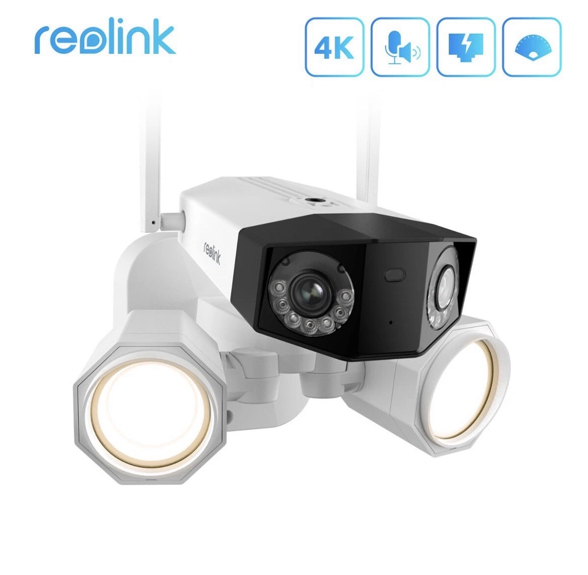 Reolink Duo Floodlight WiFi 4K Outdoor Security Camera Dual-Lens 180 ...