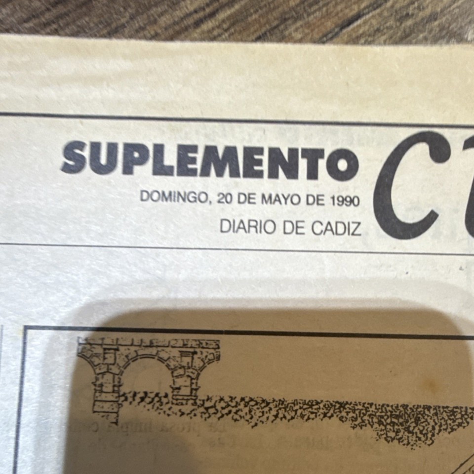 Diario de Cadiz Suplemento Cultura Newspaper Supplement May 20, 1990 ...