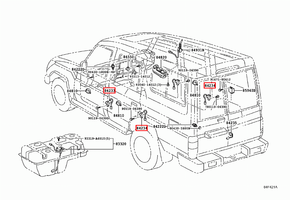 Genuine Toyota LandCruiser VDJ79 VDJ76 Door Courtesy Light Switch Inner ...