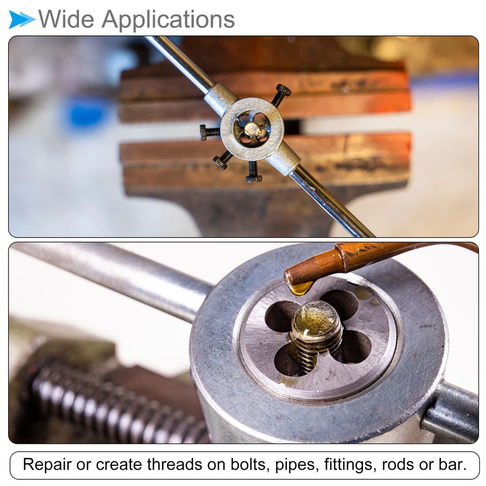 Die Stock Handle Set 6-32 UNC Thread Die & Fit 11mm-20mm OD M3-M4 Die ...