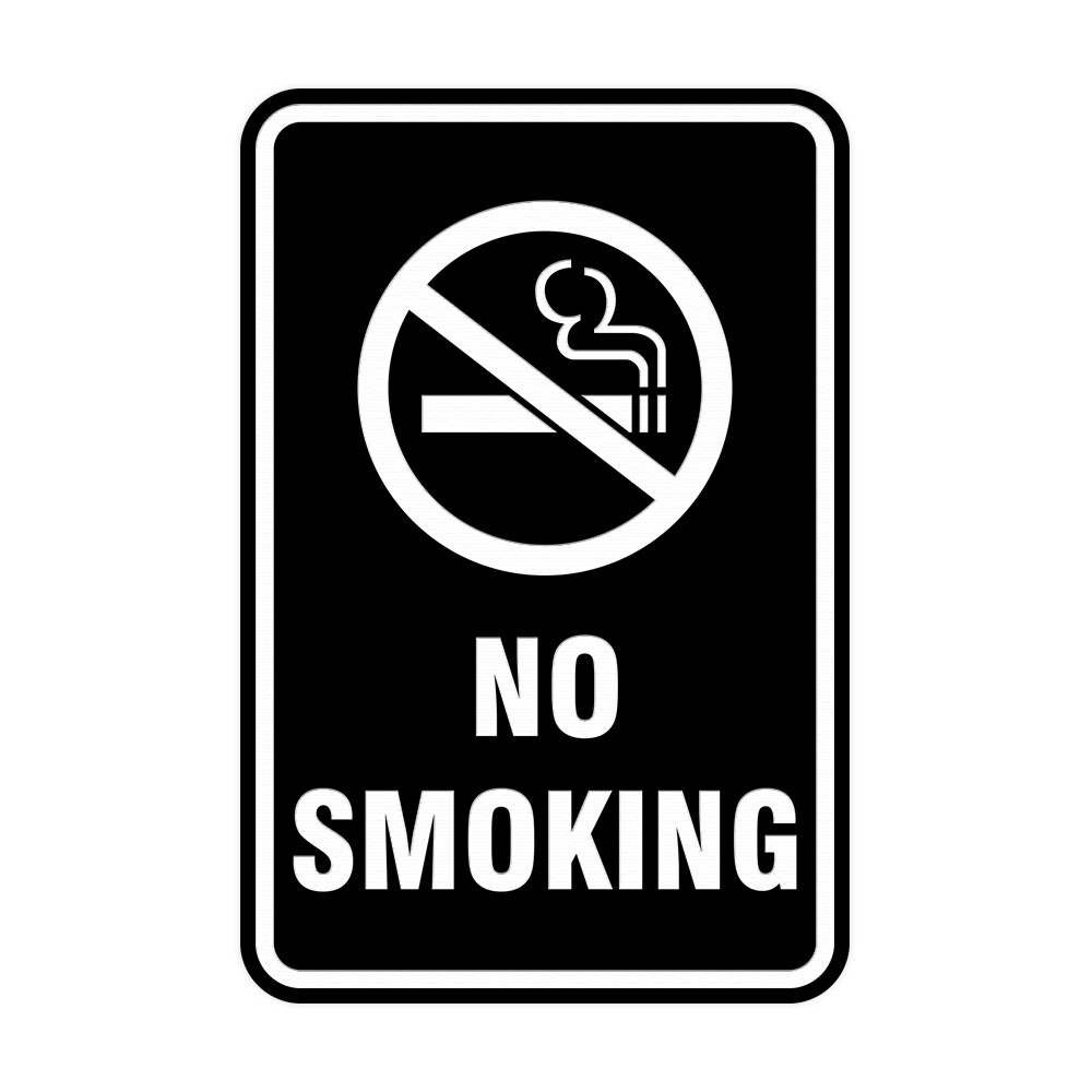 Signs ByLITA Portrait Round No Smoking Sign (Black) - Small 4x6" | eBay