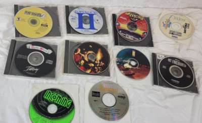 LOT of 10 vintage LOOSE PC Games CD Computer Game 90s x10 Hellcab Rage ...