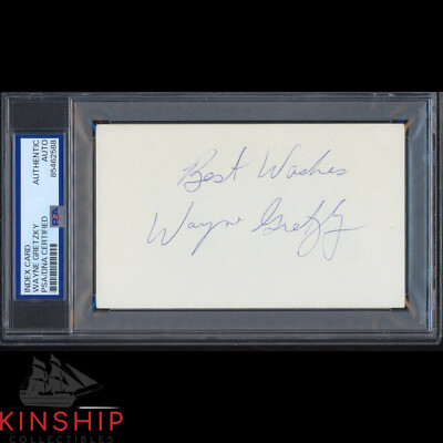 Wayne Gretzky signed 3x5 Index Card PSA DNA Slab Vintage Hockey Auto ...