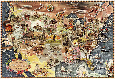 Early American History Map Home Schooling Teacher Travel Wall Art Print ...