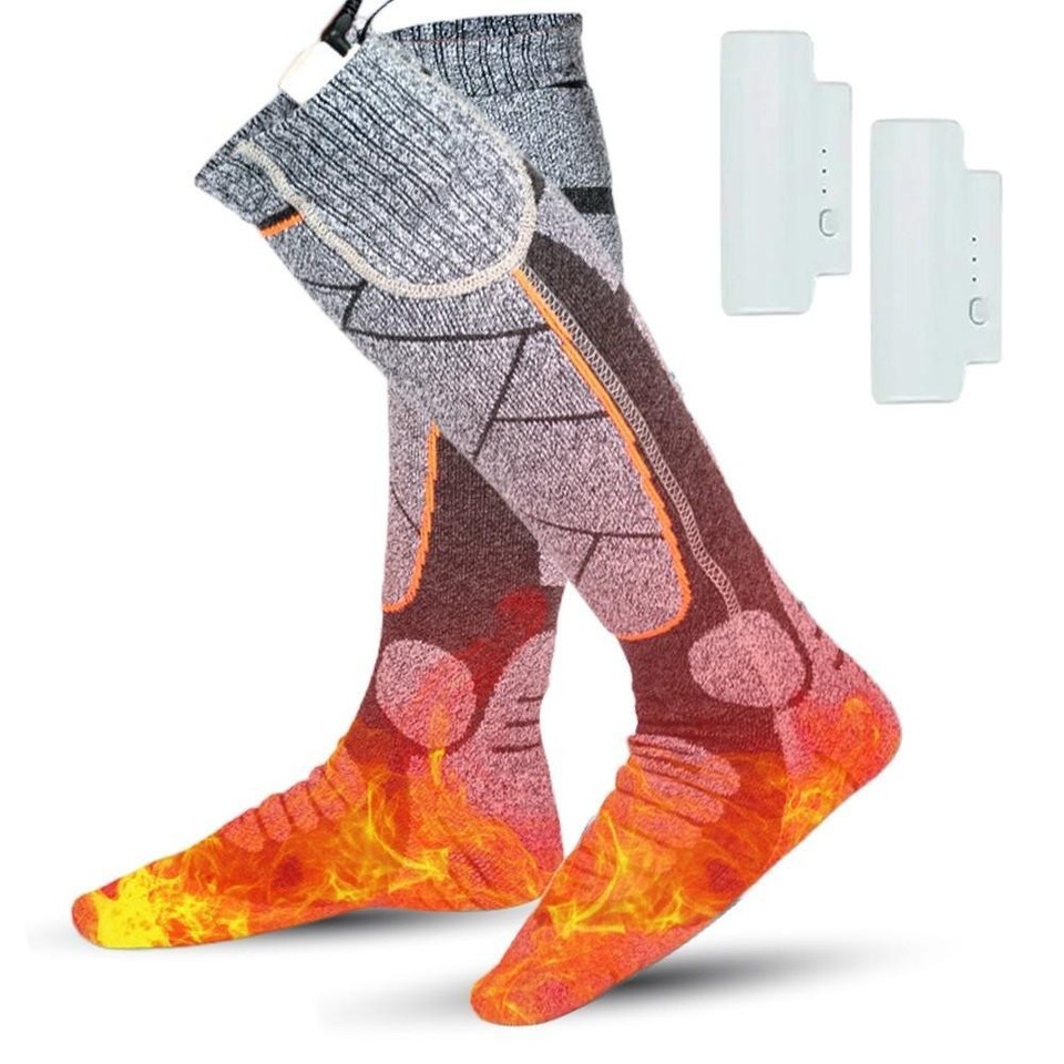 Electric Heated Socks Rechargeable Battery Men Women Winter Foot Warmer ...