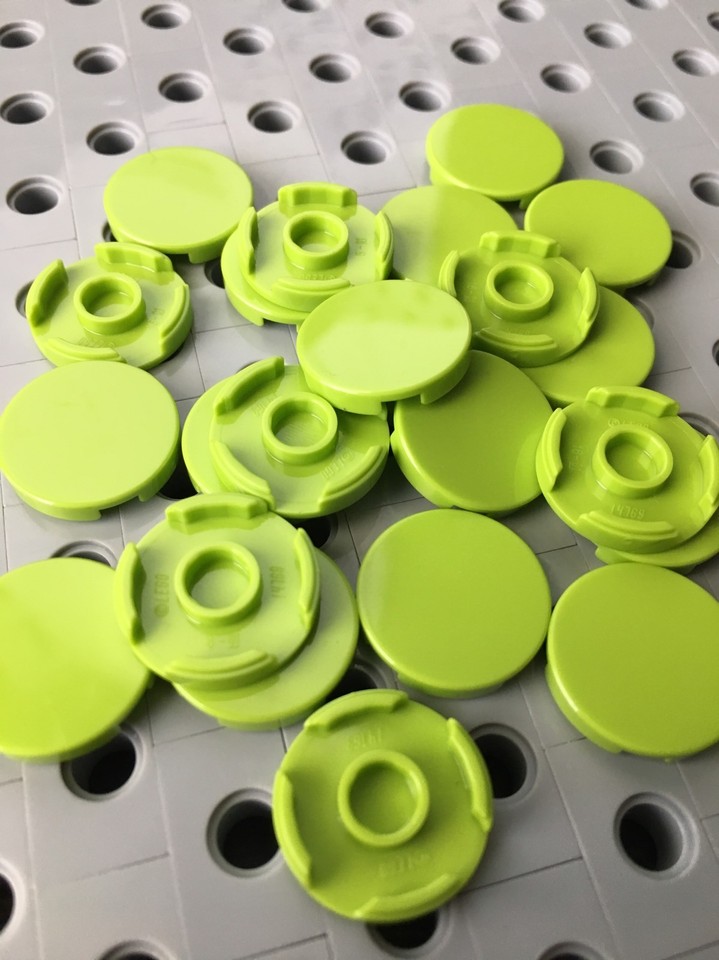 Lego Lime Green Round 2x2 Flat Tiles Smooth Finishing Floor Stones New ...