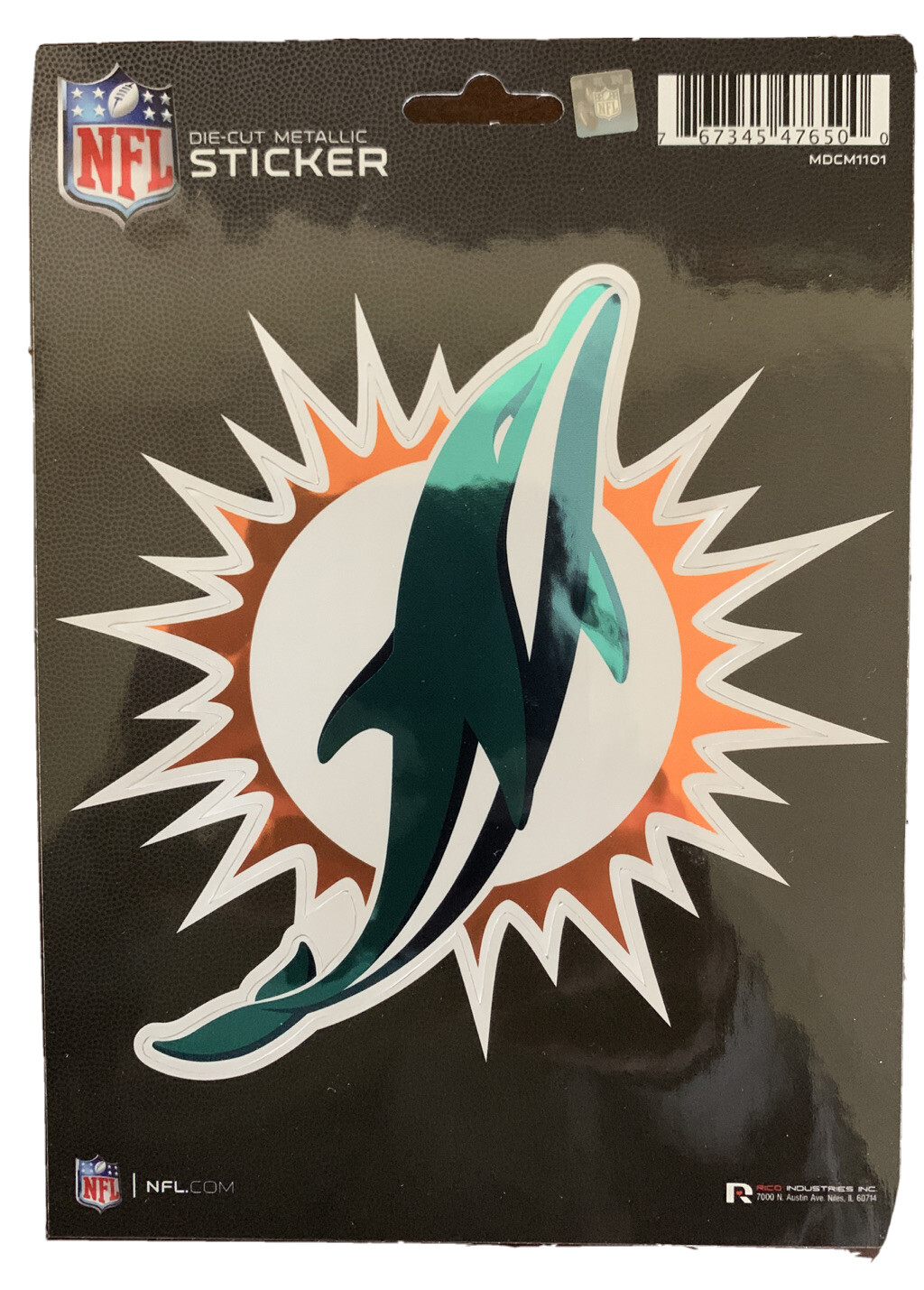 Die Cut Metallic Sticker Miami Dolphins 5”*7” | eBay