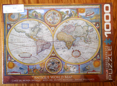NEW/SEALED Eurographics "Antique World Map" 1000 Piece Jigsaw Puzzle | eBay
