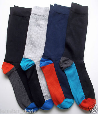 GH Bass & Co Mens Socks 4 Pack NWT Navy Grey & Black Sz 10-13 Colored ...