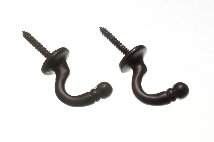 8 Pairs Of Curtain Drape Tie Hold Backs Ball End Black Metal 40mm ...