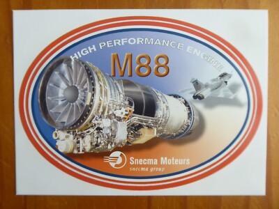 AUTOCOLLANT STICKER AUFKLEBER SNECMA M88 MILITARY ENGINE DASSAULT ...