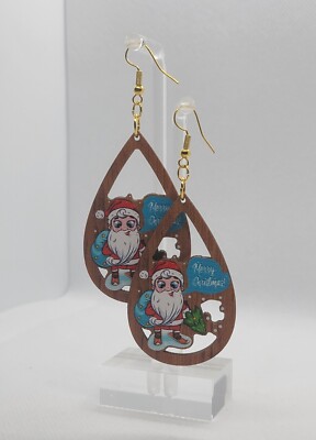 CHRISTMAS EARRINGS #197 MERRY CHRISTMAS SANTA LQQK! | eBay