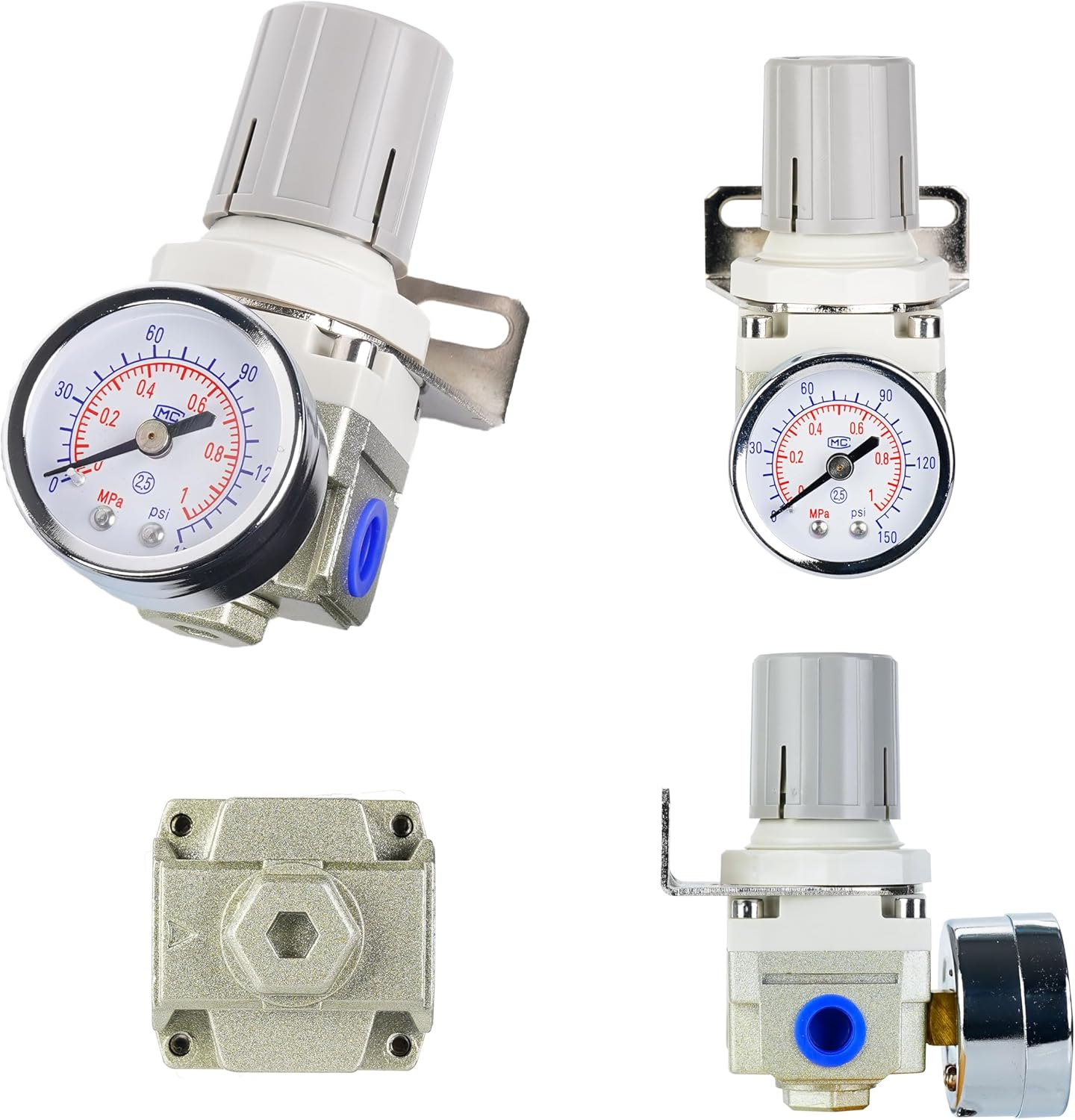 Air Pressure Regulator with 1/4" Port, Air Compressor Regulator with 0 ...