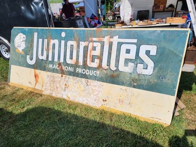 Vintage Defunct Juniorettes Macaroni Products Huge 10' Wide Sign | eBay