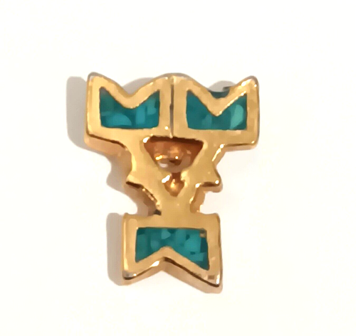 Turquoise Letter V with Gold Tone Trim Lapel / Hat Pin Pinback | eBay