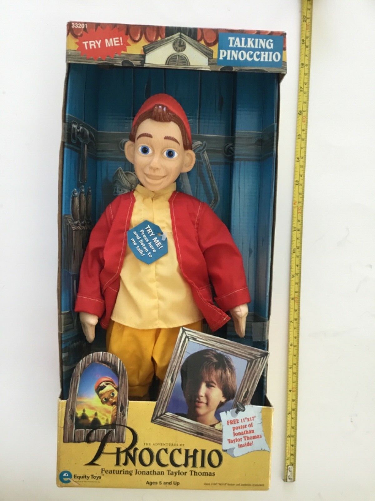 TALKING PINOCCHIO + JONATHAN TAYLOR THOMAS POSTER 1996 NEW LINE CINEMA ...