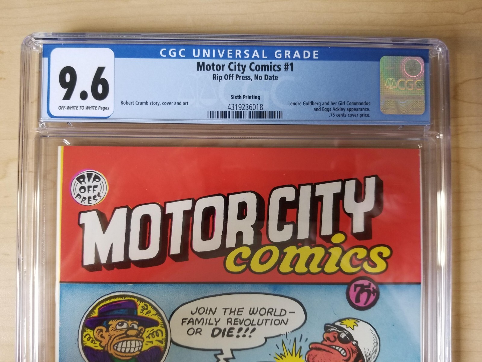 Motor City Comics #1 - CGC 9.6 (1969, Rip Off Press) 6th printing, R ...