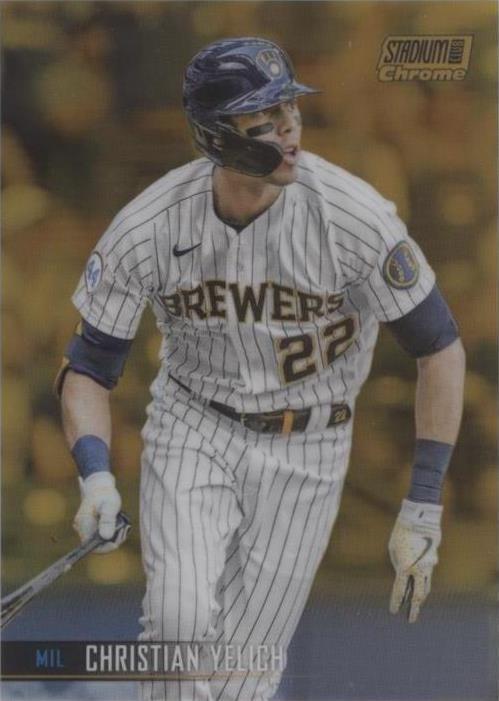 2021 Topps Stadium Club Chrome - Christian Yelich #209 Gold Refractor ...