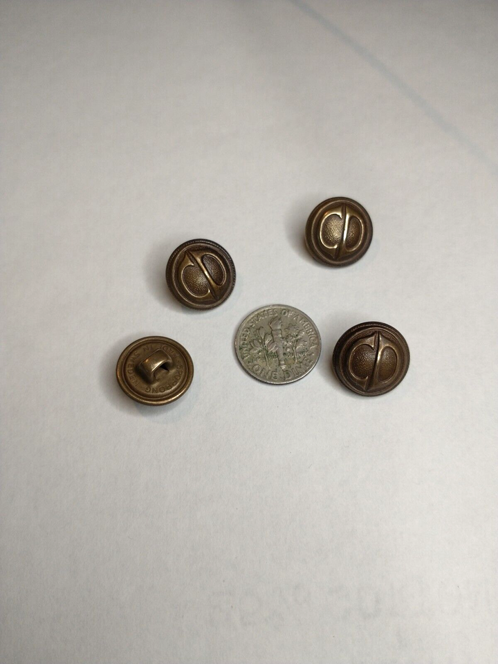 Lot/4 Vtg Christian Dior Monogram Brass Shank Buttons Sporrong Sweden 0 ...