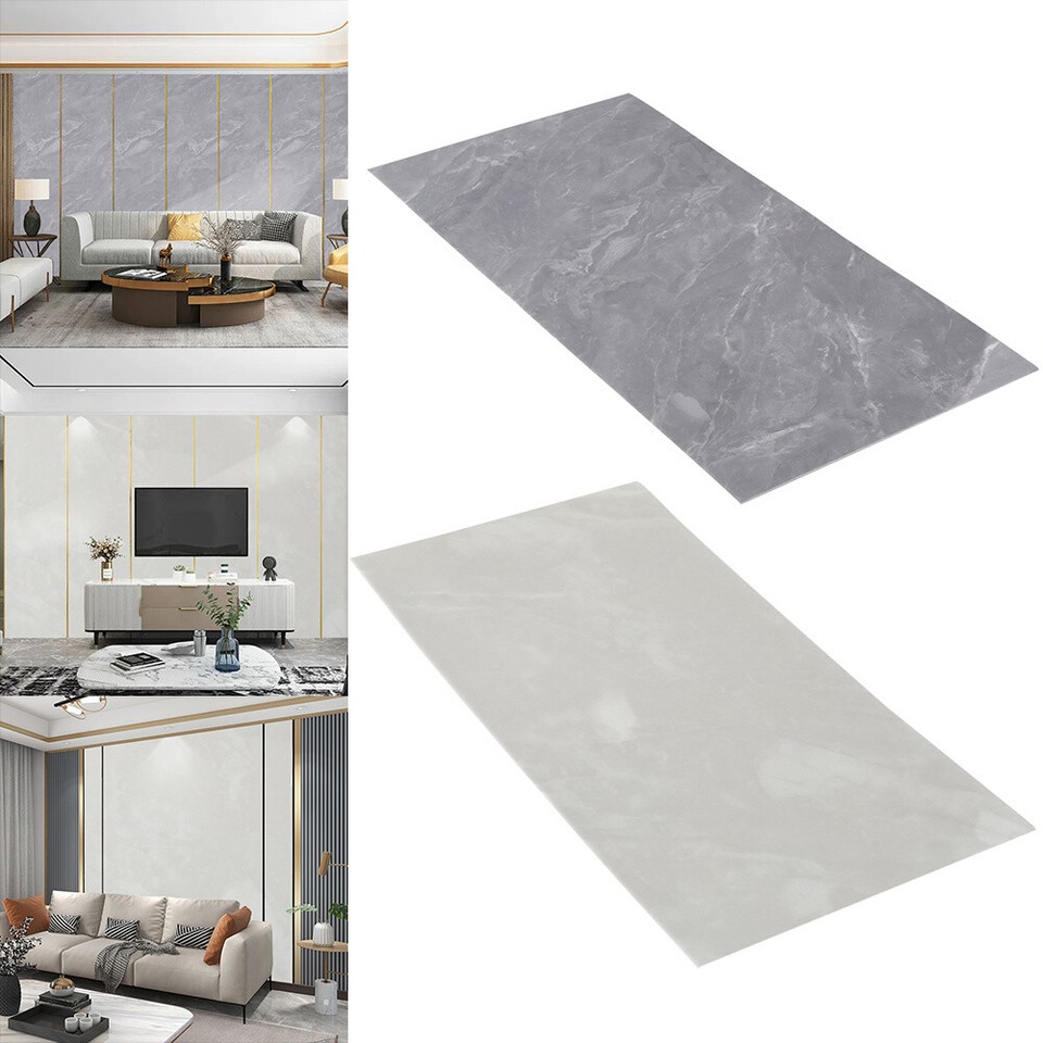 10pcs Self-Adhesive Grey Marble PVC Cladding Wall Panels for Bathroom ...